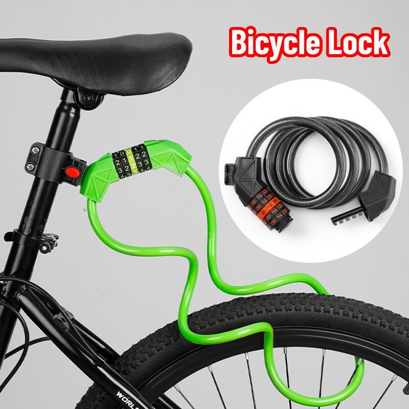 Venda - Bloqueo de bicicleta Bloqueo de contraseña de cinco dígitos Bloqueo de cable engrosado ...